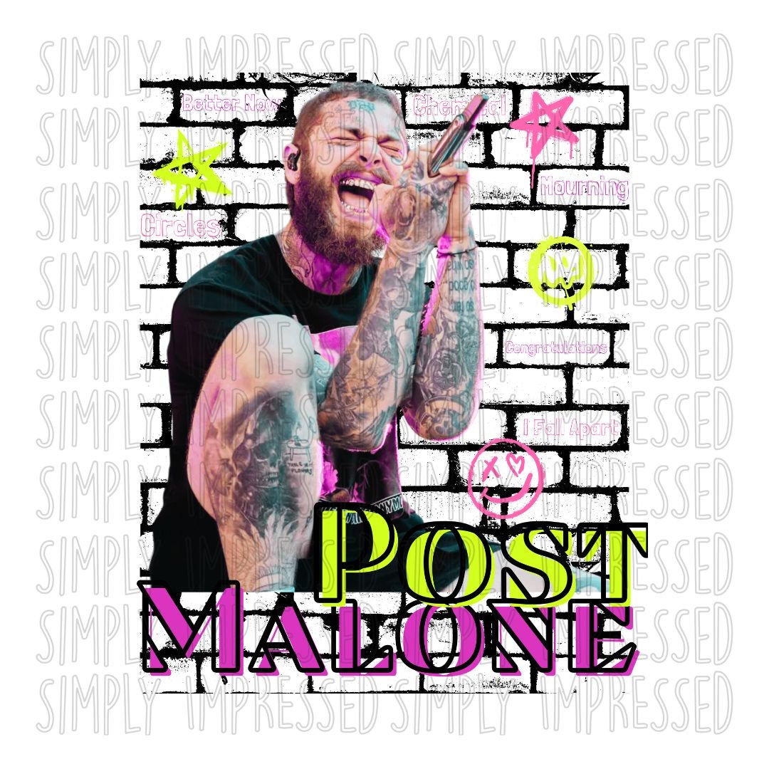 Post Malone PNG / AUSTIN / Posty / Digital Download / Sublimation / DTF ...