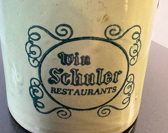 Vintage Stoneware Cheese Crock W/bail Lock/clamp Lid, Glazed Pottery ...