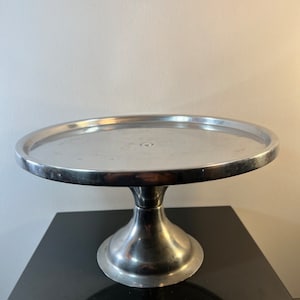 Vintage Stainless Cake Stand and Cover - Etsy