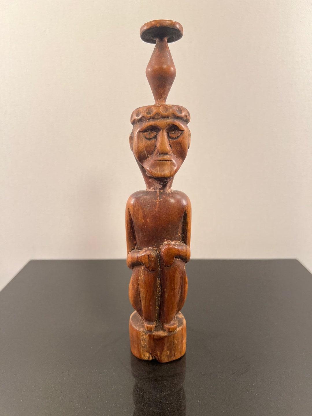 Vintage Carved Wood Statue - Etsy