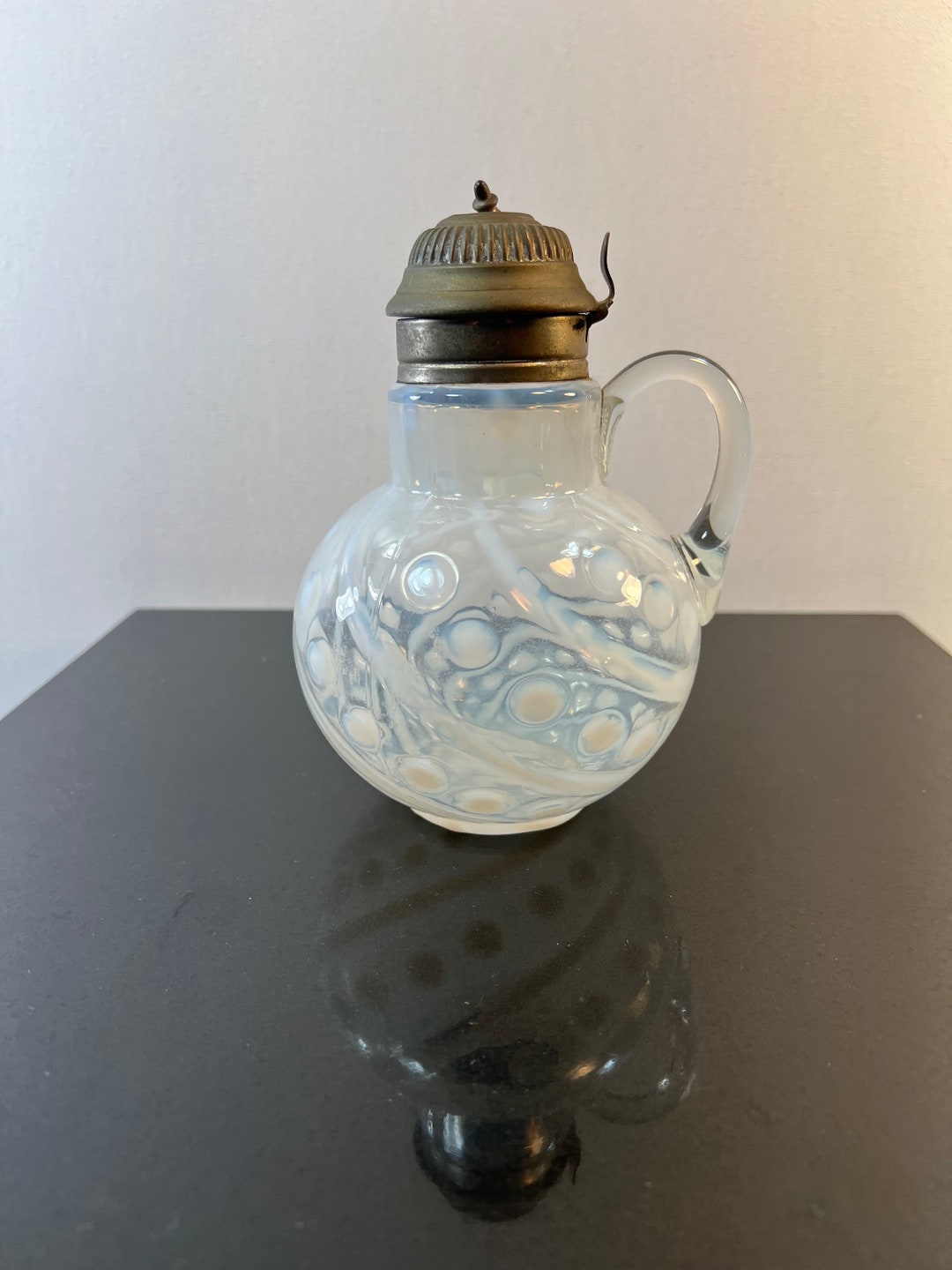 Vintage 19th Century Opalescent Coin Dot Syrup Jar (as Is) - Etsy