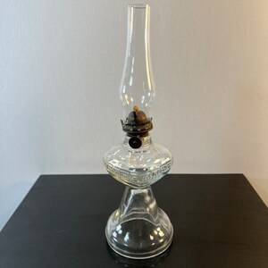 Vintage Small Clear Glass Oil Lamp - Etsy