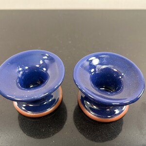 Vintage Blue Wellfleet Pottery Candle Stick Holders - Etsy