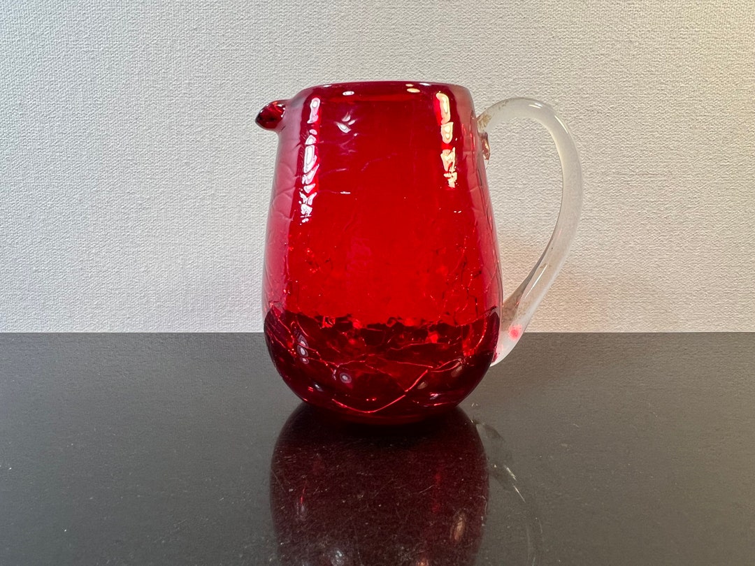 Vintage Red Crackle Glass - Etsy