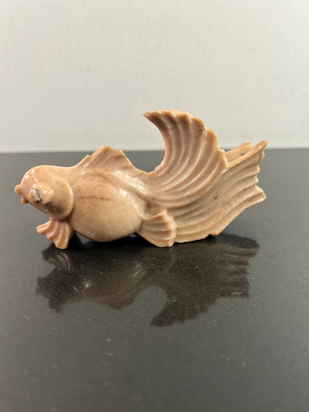 Vintage Pink Stone Goldfish Figurine - Etsy