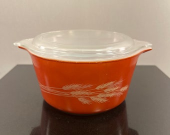 Pyrex Wheat Pattern Casserole Dishes With Lids, 6 Piece Set of 3 ...