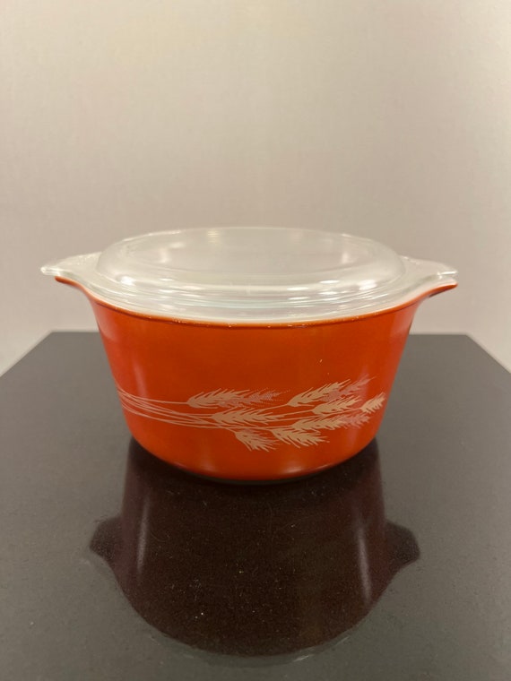 Vintage Pyrex Wheat Pattern Casserole With Lid | Etsy