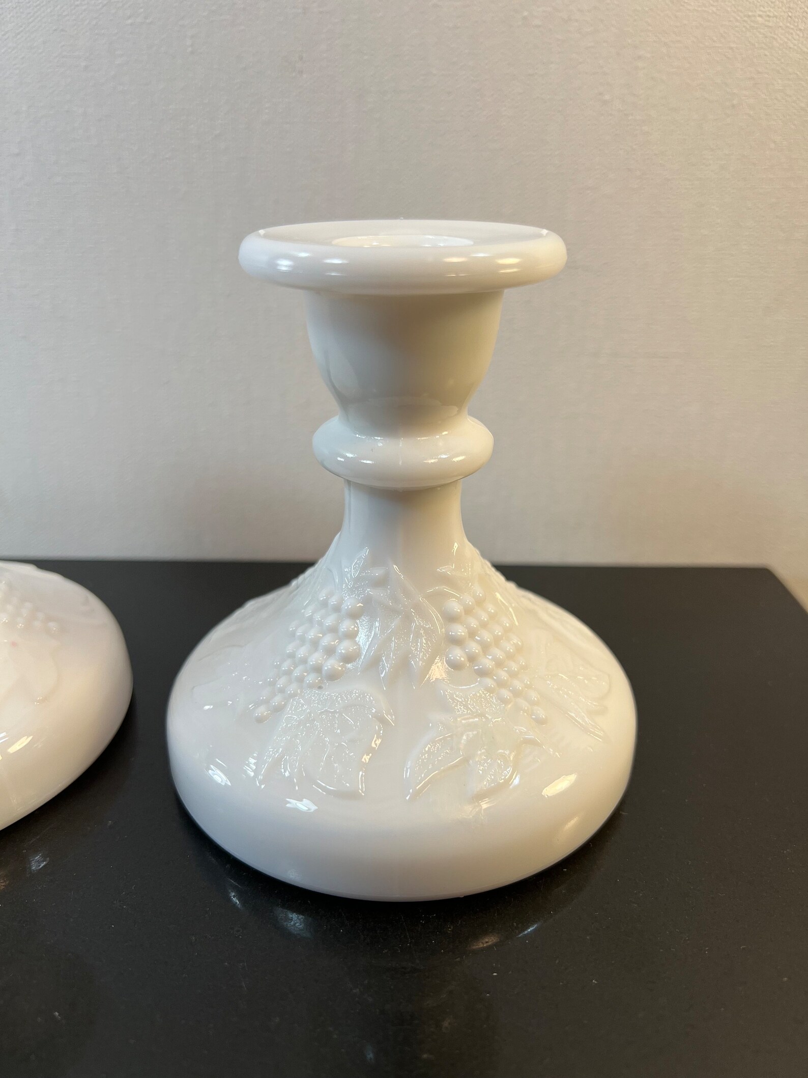 Vintage Milk Glass Candlesticks - Etsy