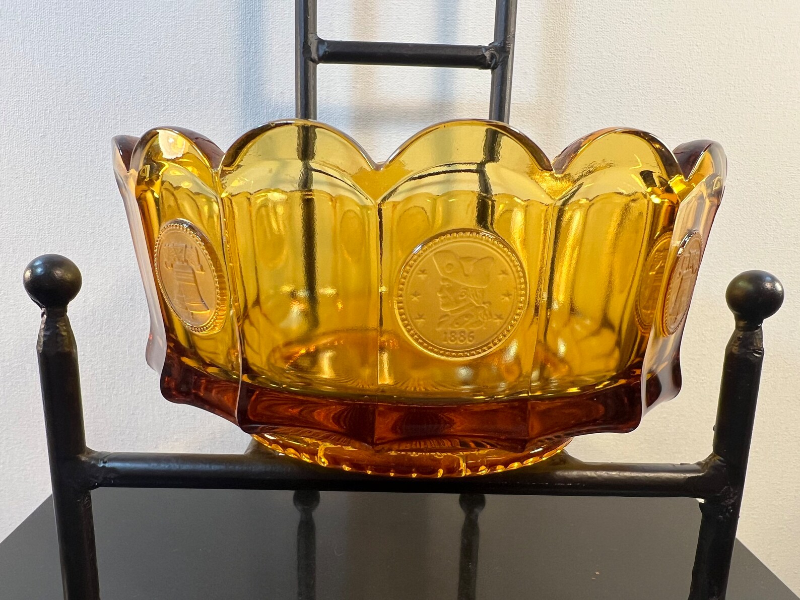 Vintage Amber Glass Coin Bowl - Etsy