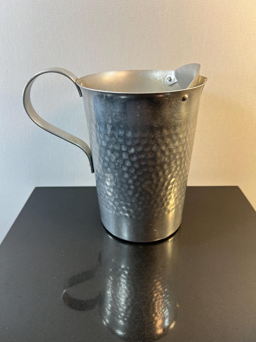 Vintage Italian Aluminum Hammered Metal Pitcher - Etsy