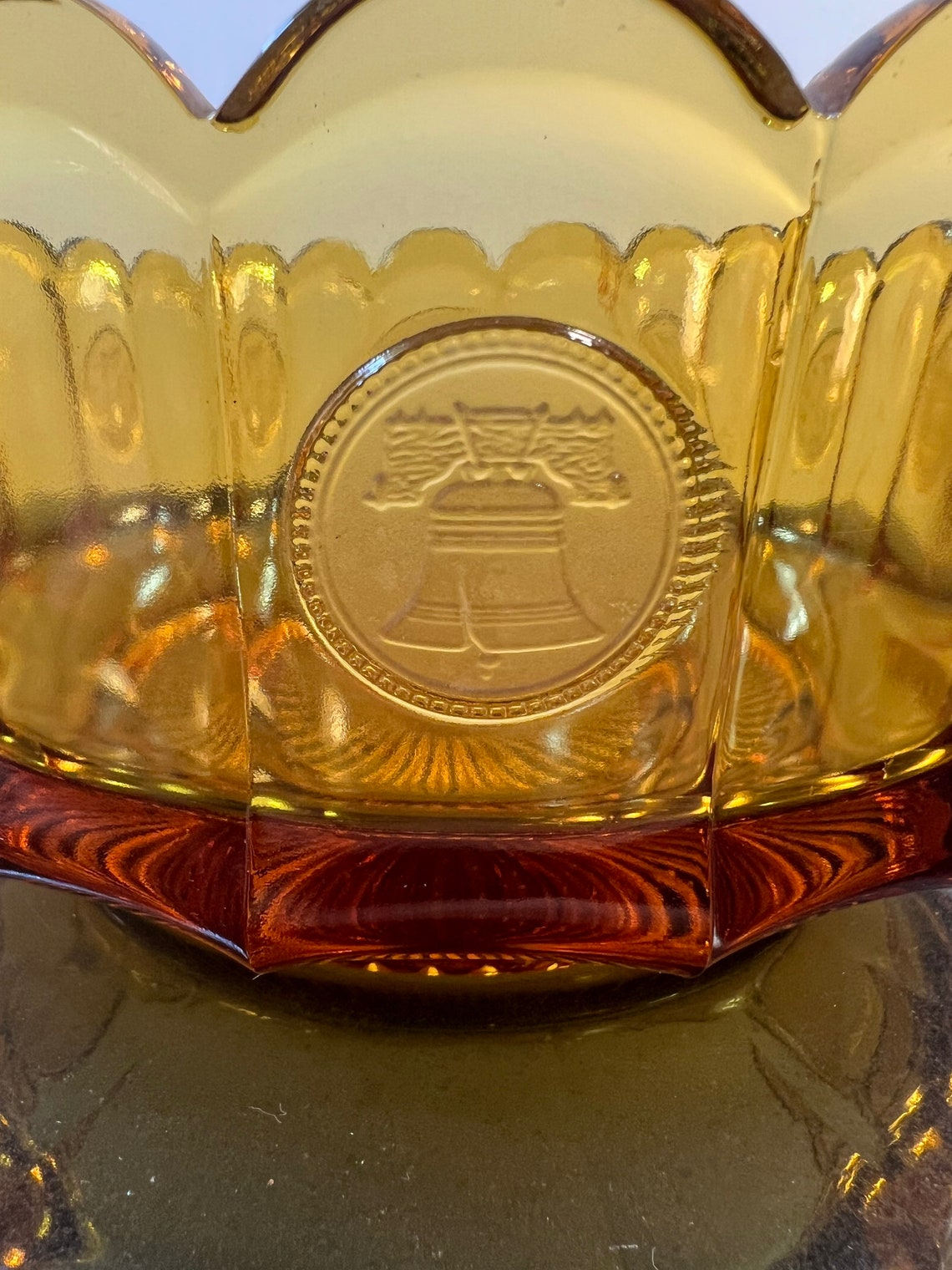 Vintage Amber Glass Coin Bowl - Etsy