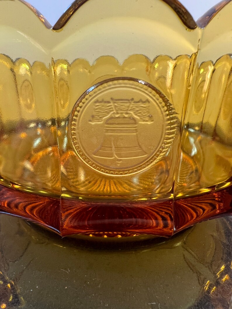 Vintage Amber Glass Coin Bowl - Etsy