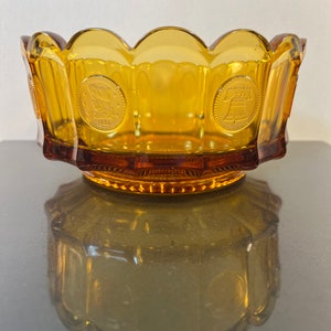 Vintage Amber Glass Coin Bowl - Etsy