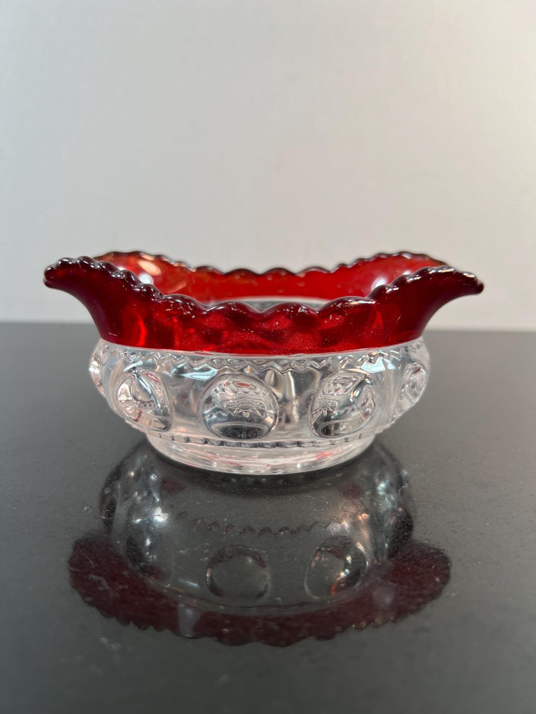 Vintage Ruby Kings Crown Bowl - Etsy
