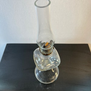 Vintage Small Clear Glass Oil Lamp - Etsy