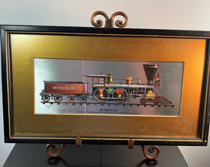 Framed Two Vintage Tiled Trains on Burlap - Etsy