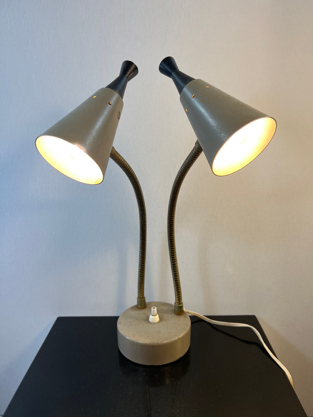 Vintage Double Gooseneck Bullet Lamp (as Is) - Etsy