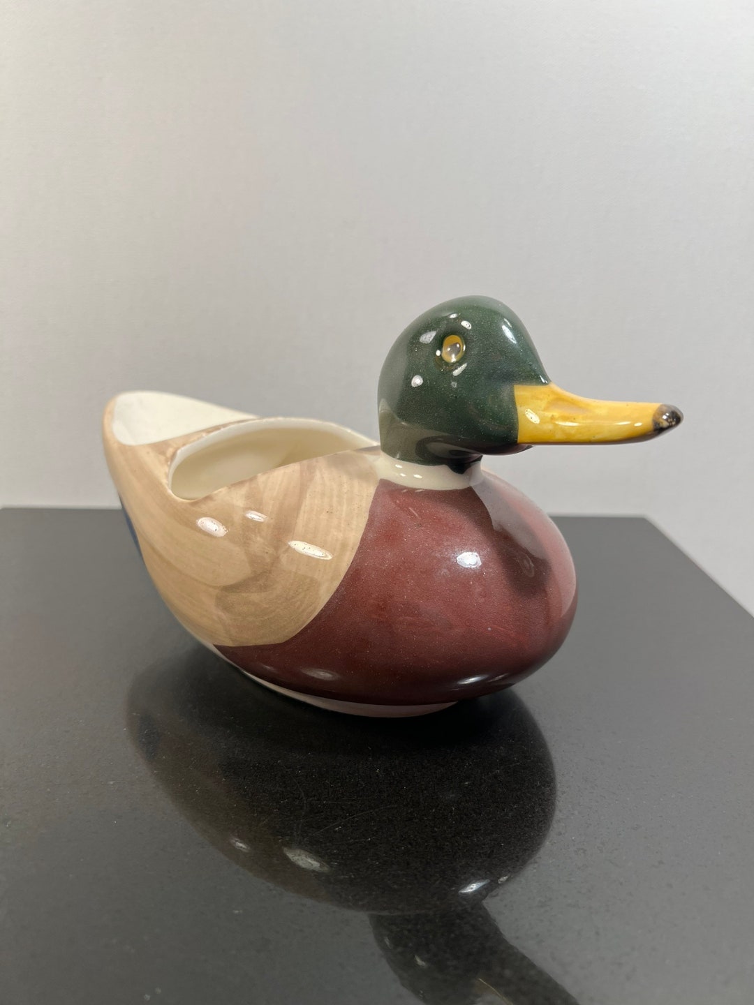 Vintage Ceramic Duck Planter - Etsy