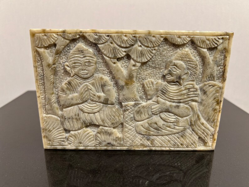 Vintage Green Stone Buddha Box - Etsy