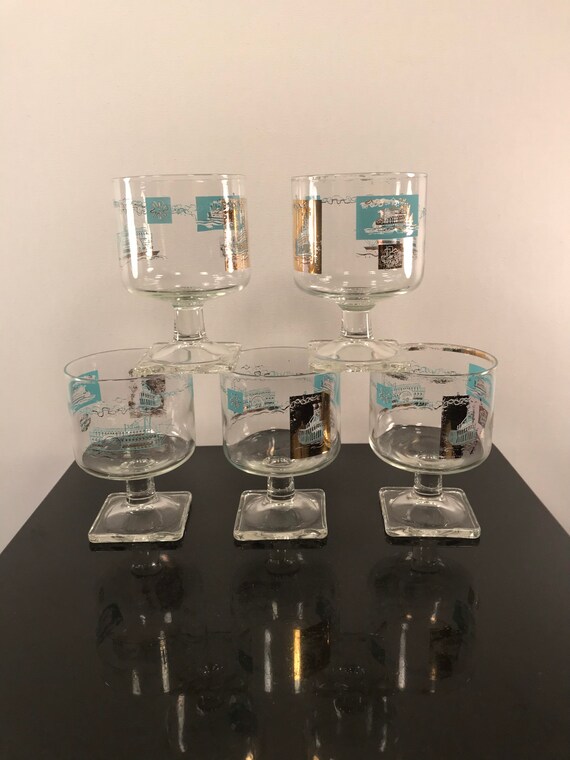 MCM Cocktail Glasses - Etsy