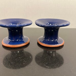 Vintage Blue Wellfleet Pottery Candle Stick Holders - Etsy