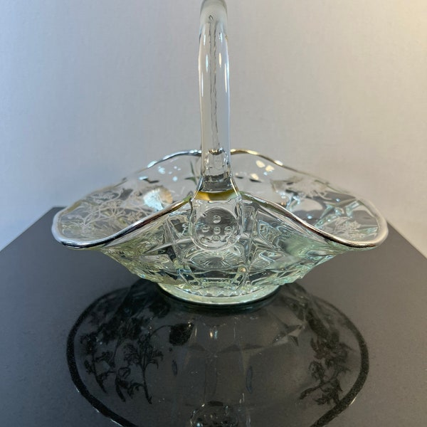 Vintage Glass Basket - Etsy
