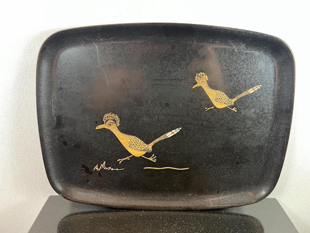 Vintage Roadrunner Couroc Tray - Etsy