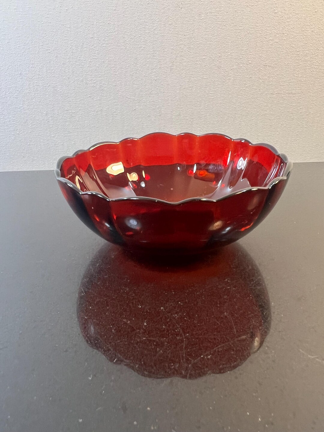 Vintage Ruby Red Arcoroc French Bowl - Etsy