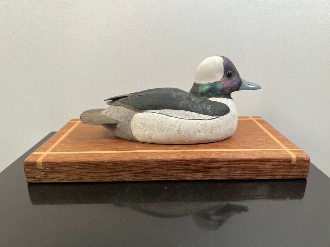 Vintage Wood Duck on Plaque - Etsy