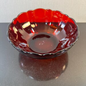 Vintage Ruby Red Arcoroc French Bowl - Etsy