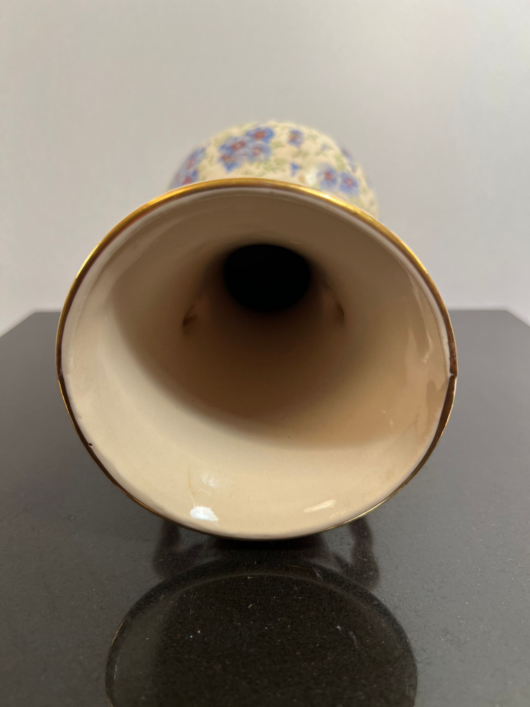 Vintage Porcelain Chintz Style Vase - Etsy