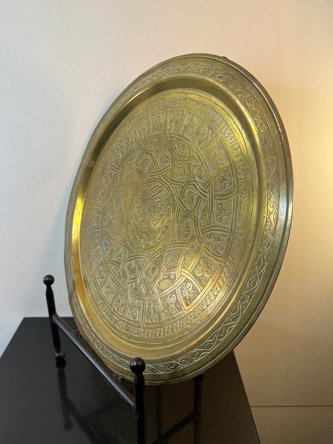 Vintage Middle Eastern Brass Plate - Etsy