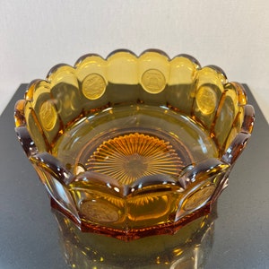 Vintage Amber Glass Coin Bowl - Etsy