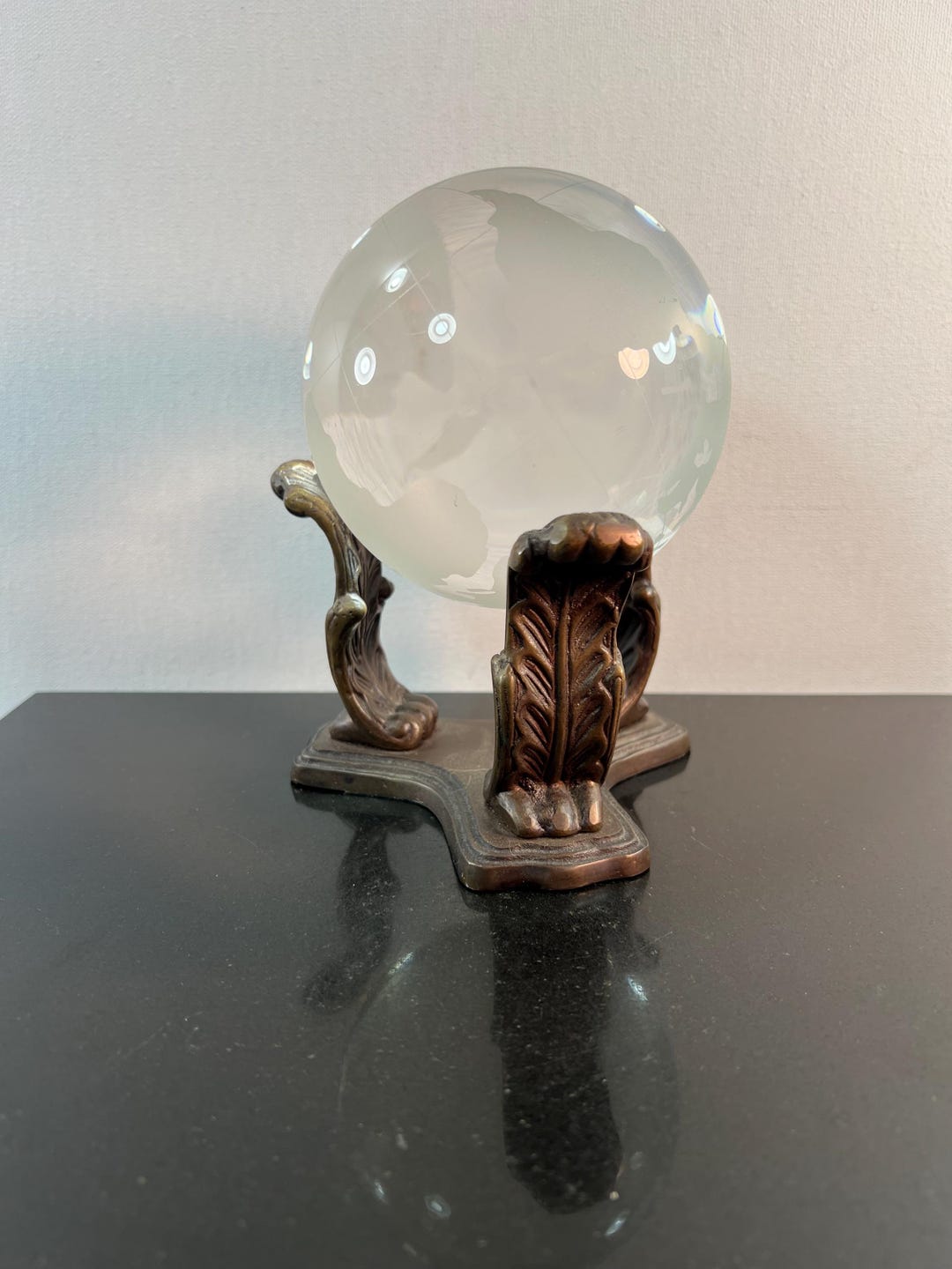 Vintage Fitz and Floyd Crystal Ball Display Stand (glass Globe for ...
