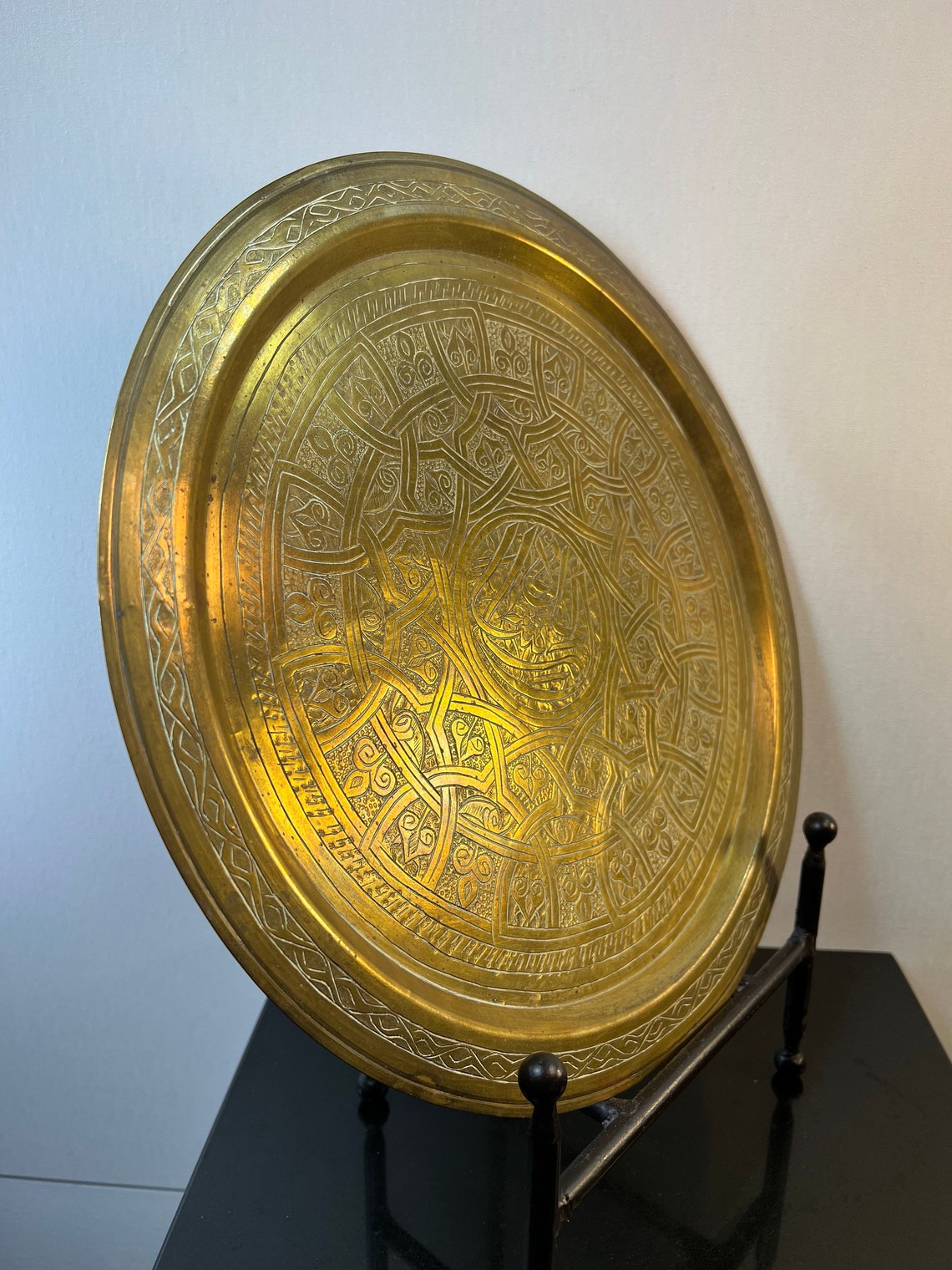 Vintage Middle Eastern Brass Plate - Etsy