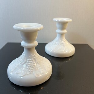 Vintage Milk Glass Candlesticks - Etsy