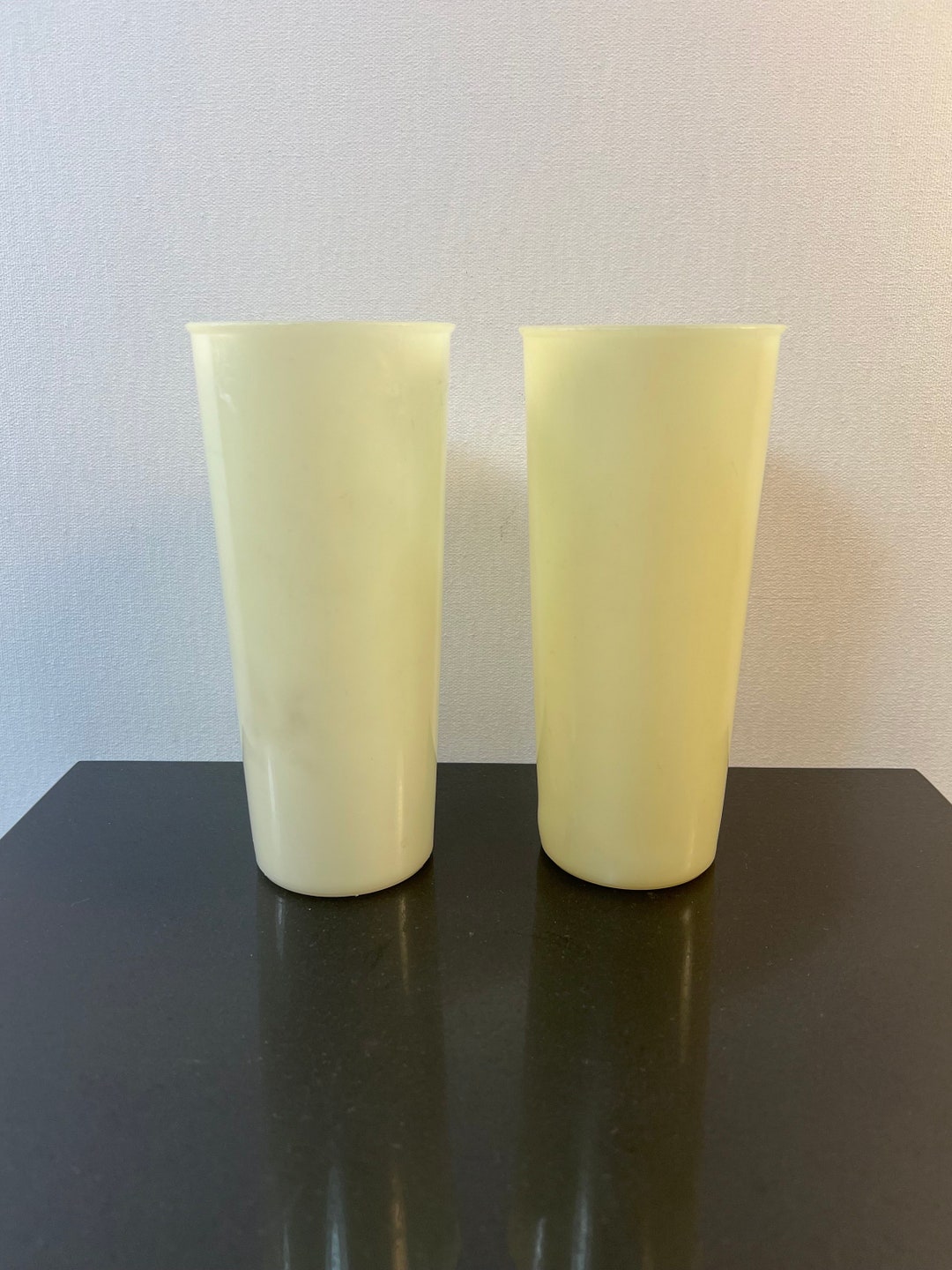 Vintage Pale Yellow Tupperware Cups - Etsy