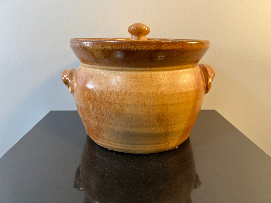 Vintage Stoneware Bean Pot - Etsy