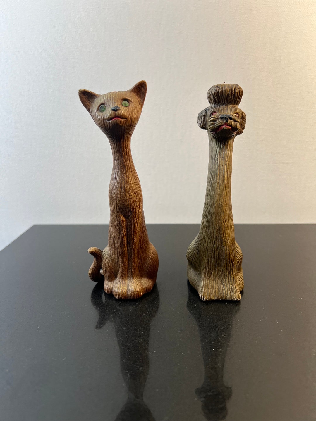 Vintage Mcm Plastic Cat and Dog Figurines - Etsy