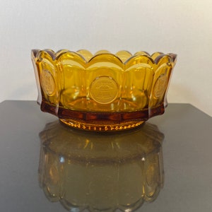 Vintage Amber Glass Coin Bowl - Etsy