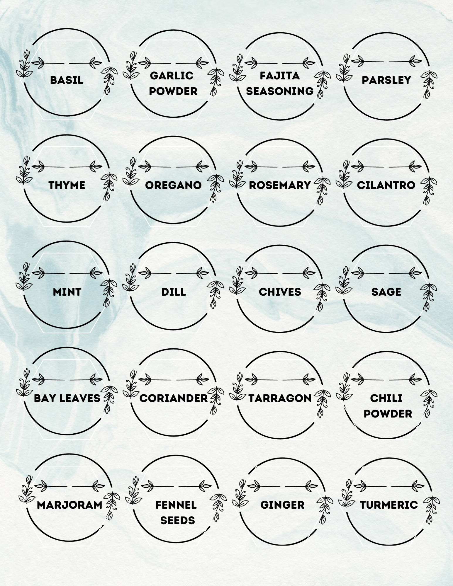 Elegant Seasoning Labels Instant Download . Spice up Your Kitchen With ...