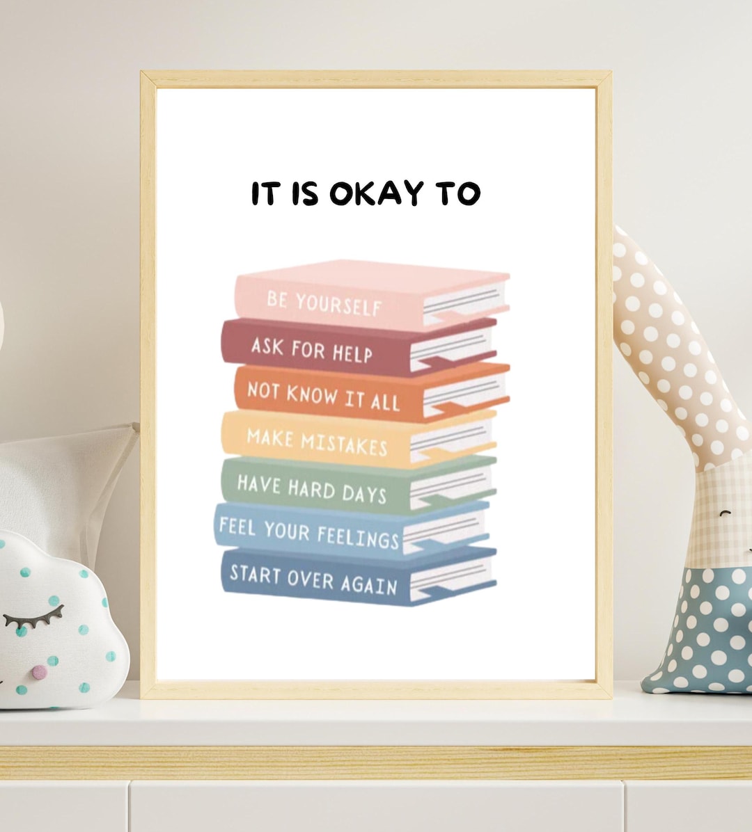 It's Okay to Not Be Okay Poster, Motivational Kids Art, Classroom ...