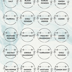 Elegant Seasoning Labels Instant Download . Spice up Your Kitchen With ...