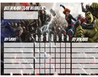 Avengers Reward Chart - Etsy UK