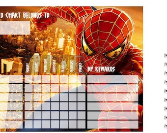 Spiderman Reward Chart - Etsy UK