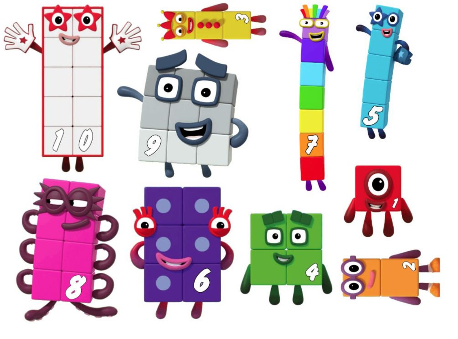 Numberblocks Characters 1 20 Individual High Definition PNG | Etsy Canada