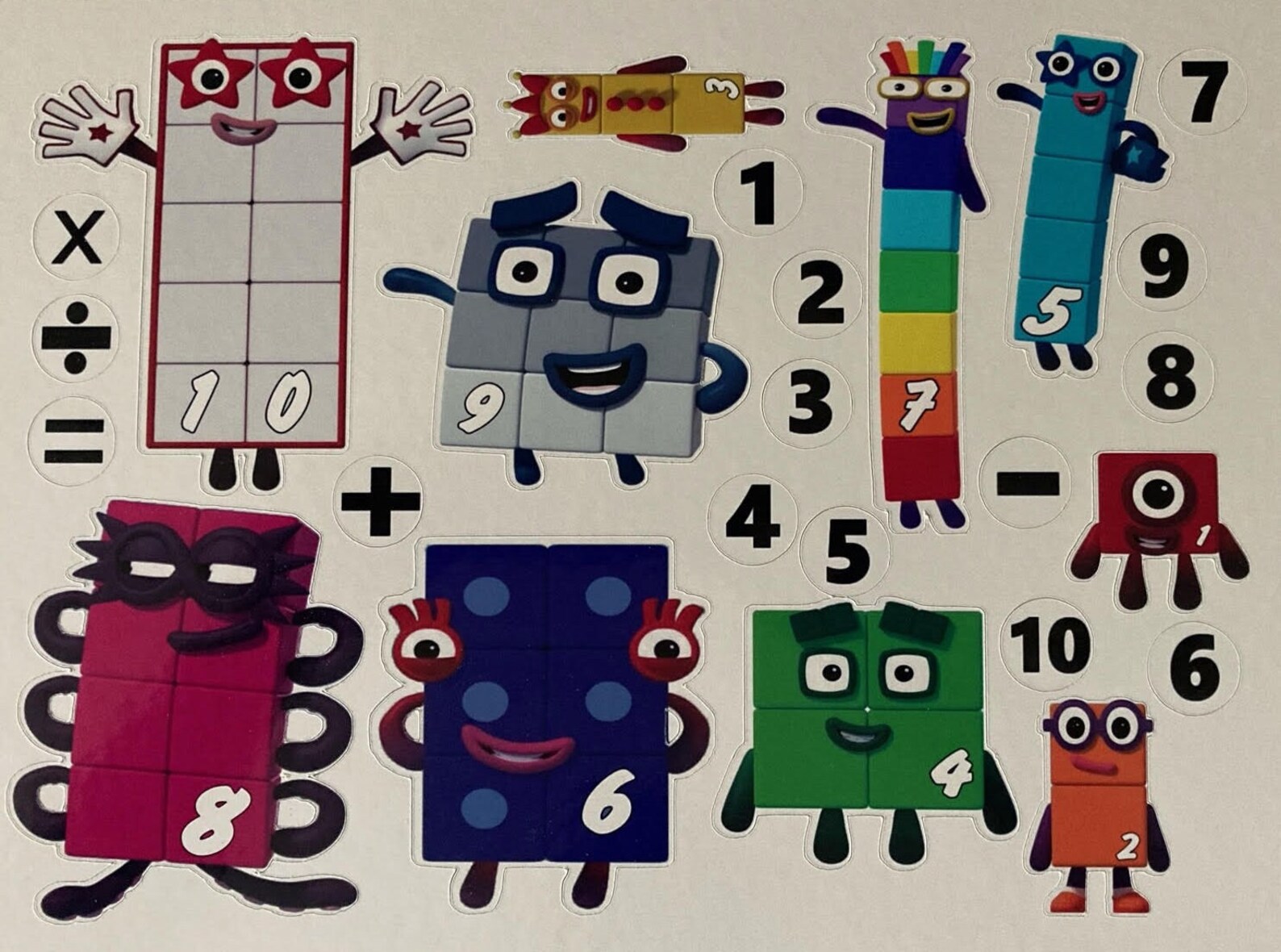 Number blocks learning basic math's set Bright colourful | Etsy