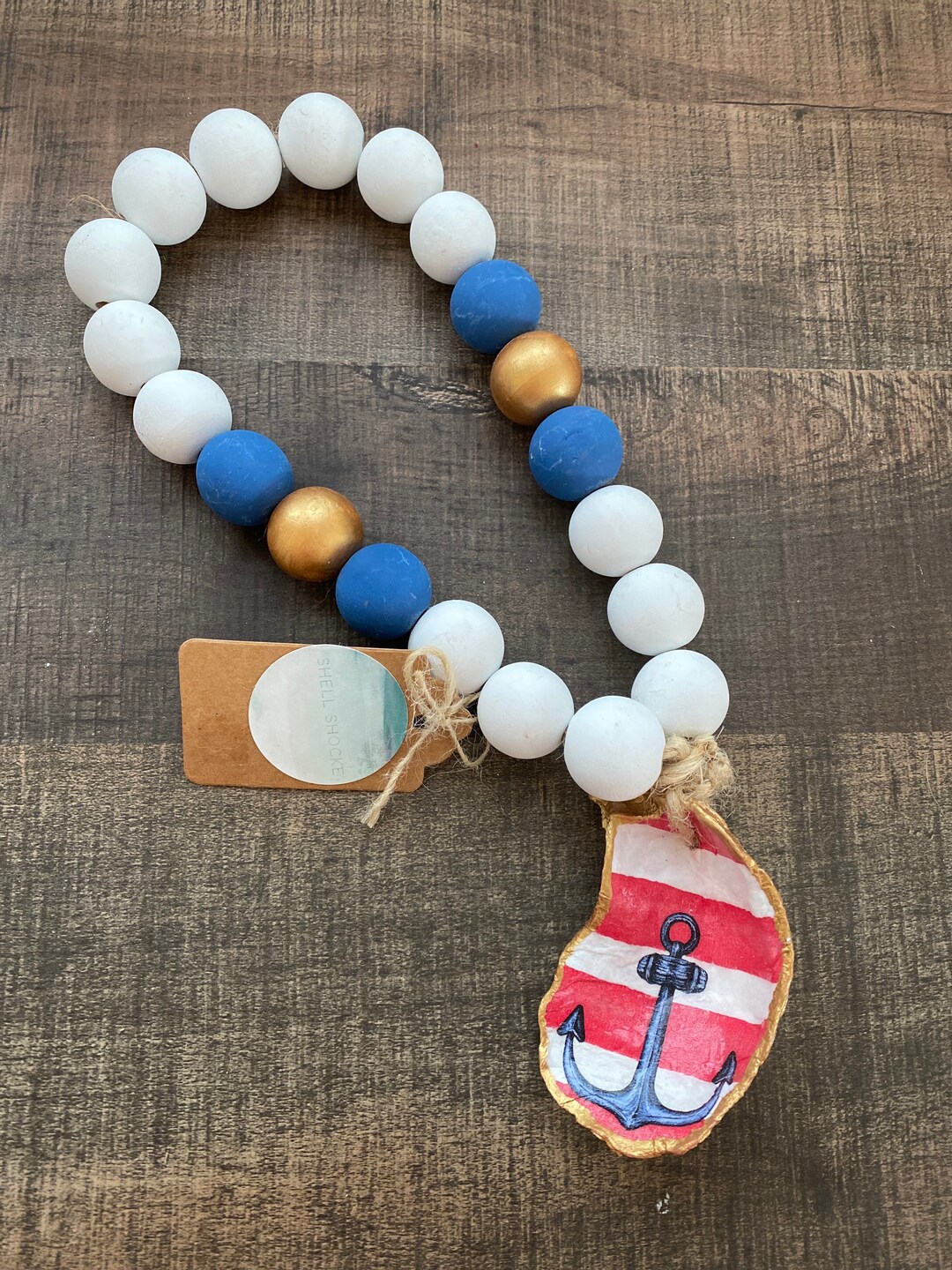 Coastal Anchor Oyster Blessing Beads- Welcome Beads- Oyster Garland ...
