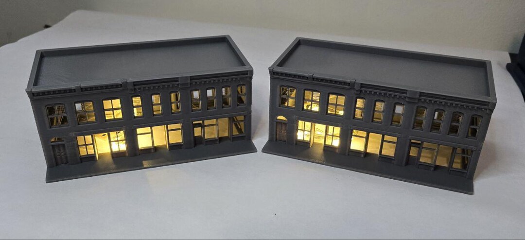 1/87 HO Scale Town Buildings Store Front Town House Apartment Building ...