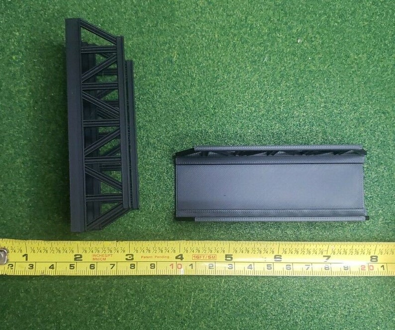 N Scale 1/160 Pair of Black Bridge Black Steel Iron Trestles. Kato ...